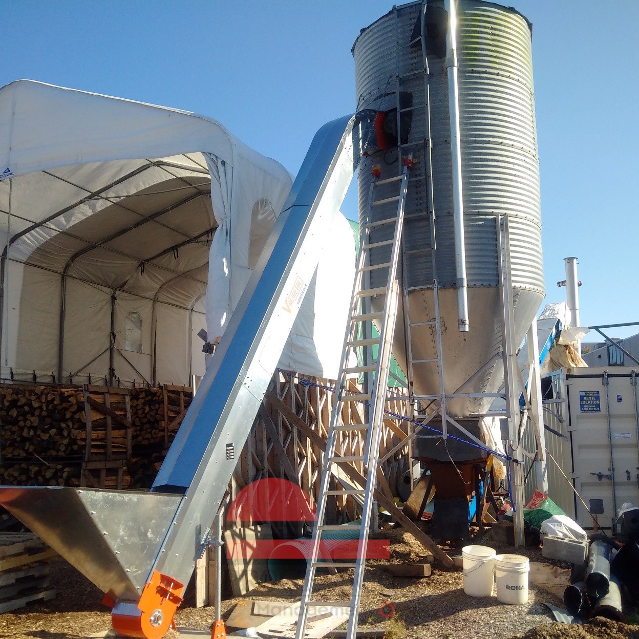 Séchoir à bois de chauffage système complet.